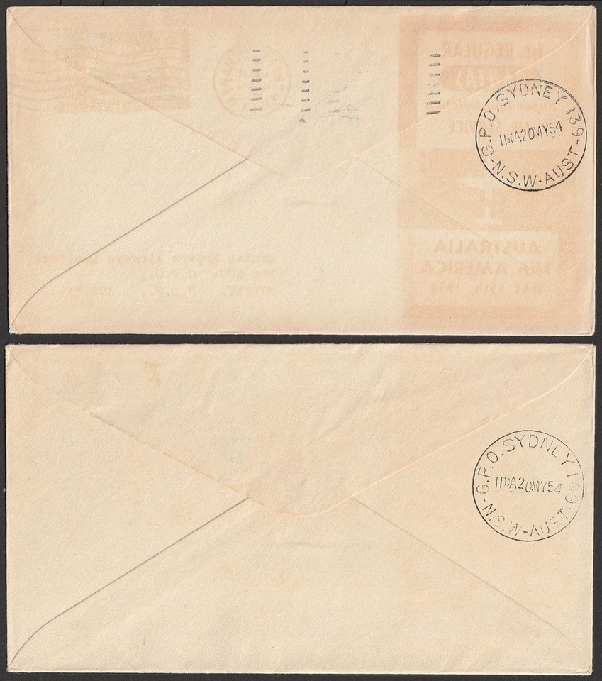 AUSTRALIA 1954 San Francisco & Hawaii to Australia First Flight Covers ...