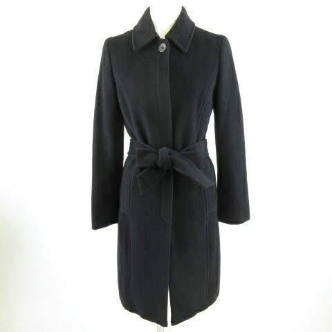 Profile Trench Coat Long Sleeve Black Size 36 Women's Used Angora Blend ...