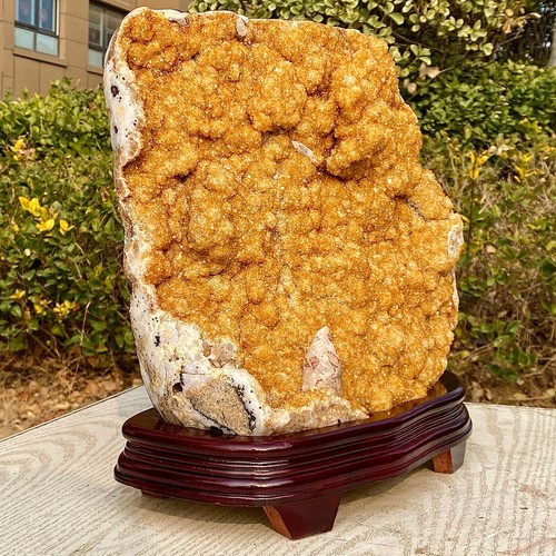 Brazilian Citrine - Yellow Crystal Cluster + Stand - 28LB | eBay