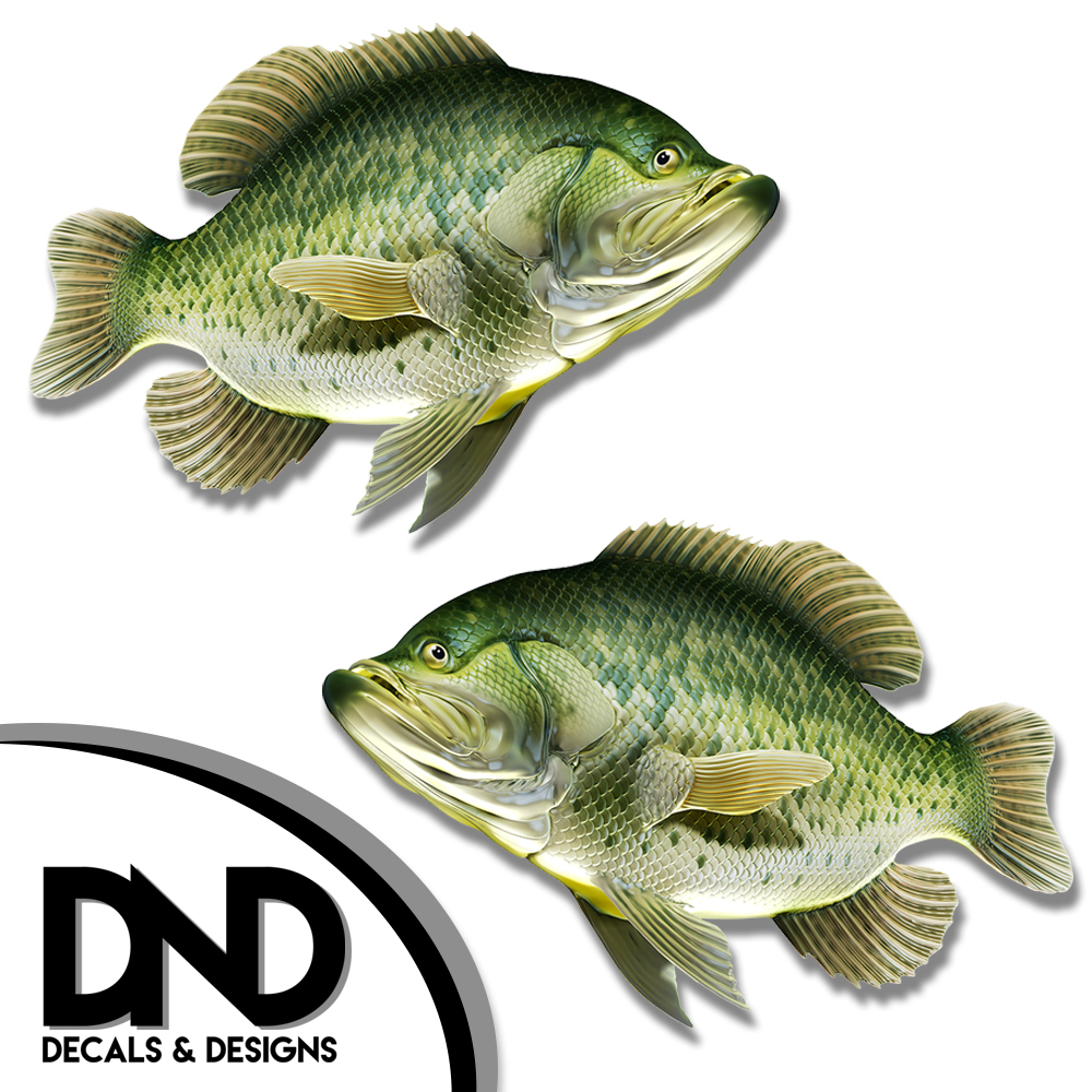 Crappie - Fish Decal Fishing Tackle Box Bumper Sticker "5in SET" F-0120 ...
