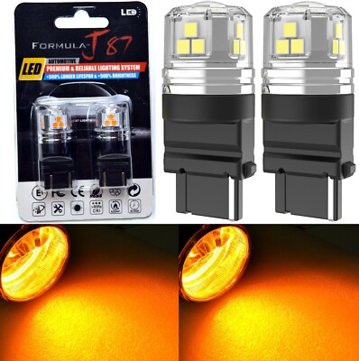 LED 15W 3456 Orange Amber Two Bulbs Light Front Turn Signal Replacement ...