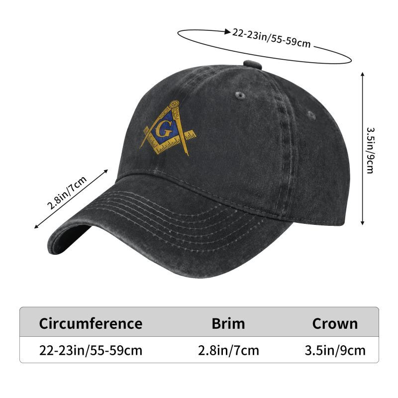 Unisex Freemason's Denim Hat Adjustable Baseball Cap Dad Hat | eBay
