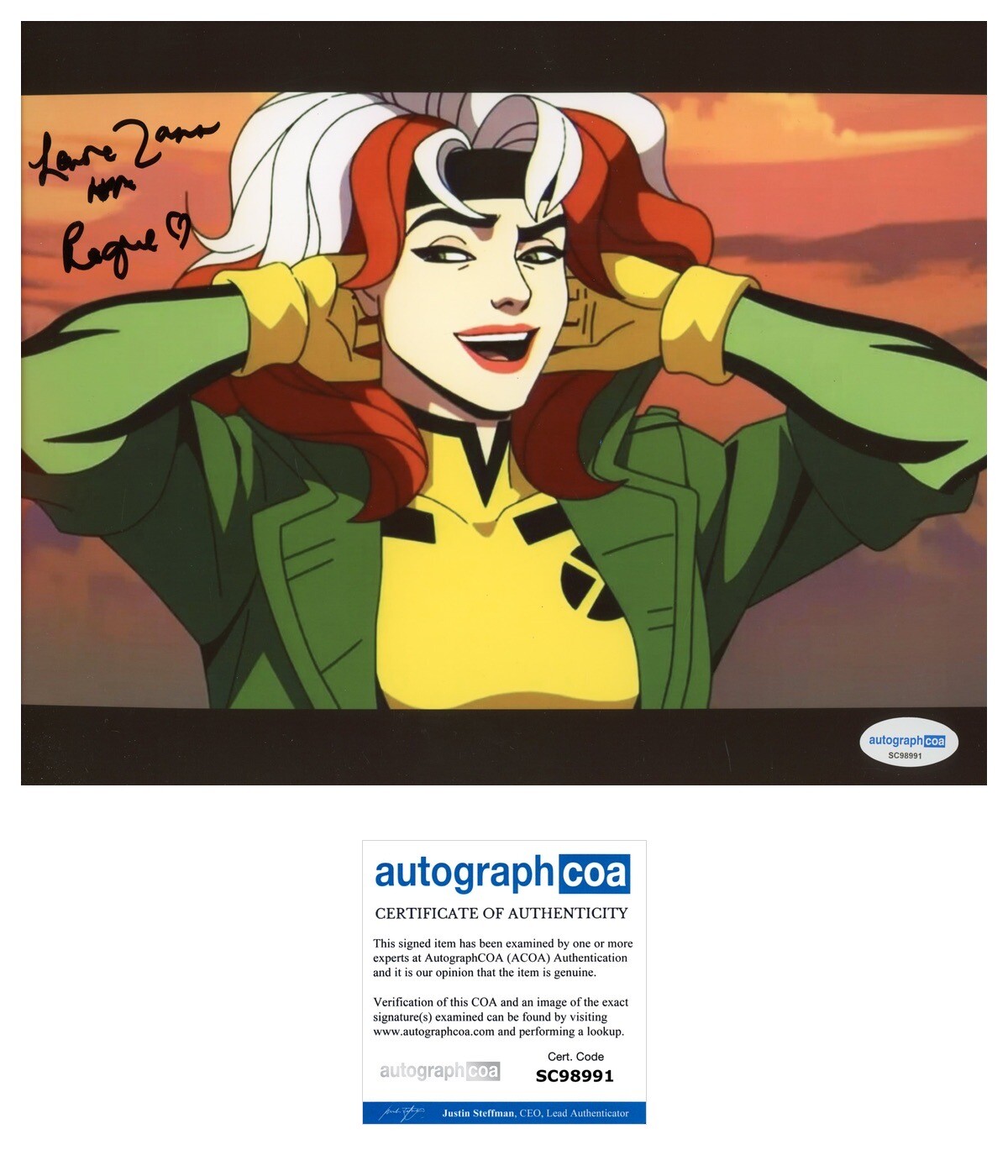 LENORE ZANN SIGNED X-MEN ROGUE XMEN 97 8x10 PHOTO - ACOA COA HEY SUGAR ...