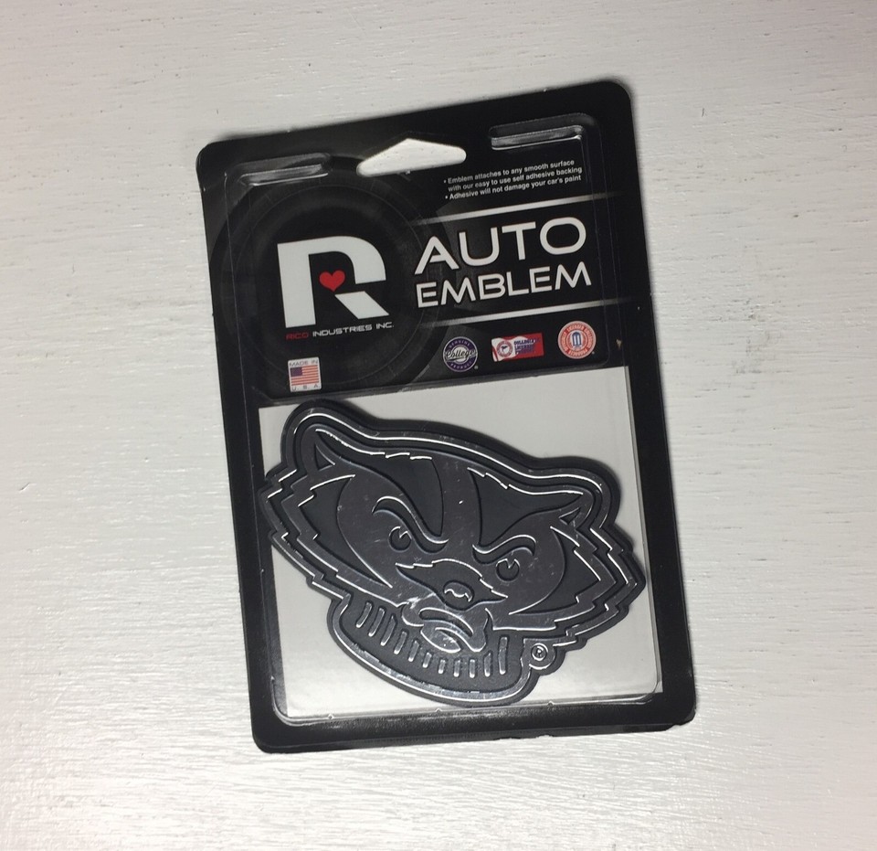 Wisconsin Badgers Logo 3D Chrome Auto Decal Sticker NEW Truck Car 3x2 ...