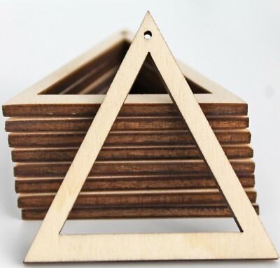 ALL SIZE(12pc - 100pc) Unfinished Wood Triangle Frames Cutout Earrings ...