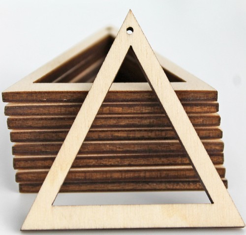 ALL SIZE(12pc - 100pc) Unfinished Wood Triangle Frames Cutout Earrings ...
