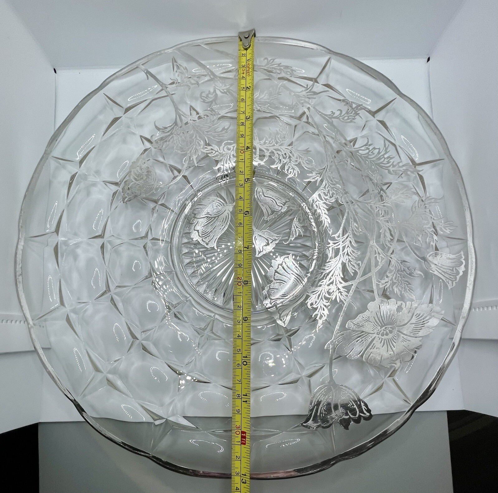 Set Of 2, Vintage Silver City Glass 13" Plates with Sterling Silver ...