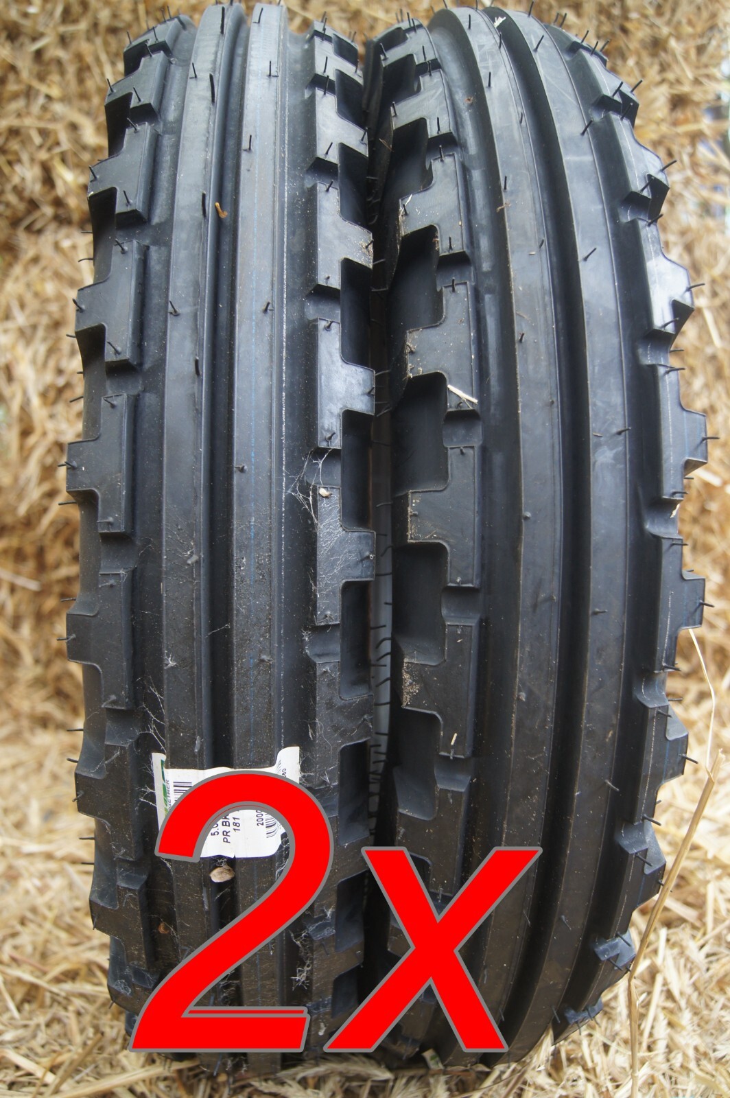 2 x Reifen inkl. Schlauch 5.00-15 (GV), TT, 6PR für Traktor, ASF, AS ...