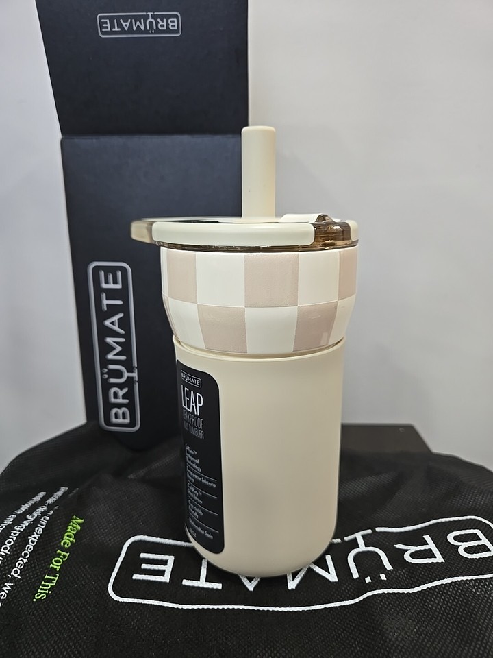 BruMate Kids Leap Tumbler / 12oz / Color: Tan Checker *read description ...