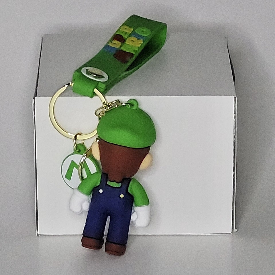 Luigi 3D Figure Super Mario Mario Bros Keychain Key Ring Nintendo | eBay