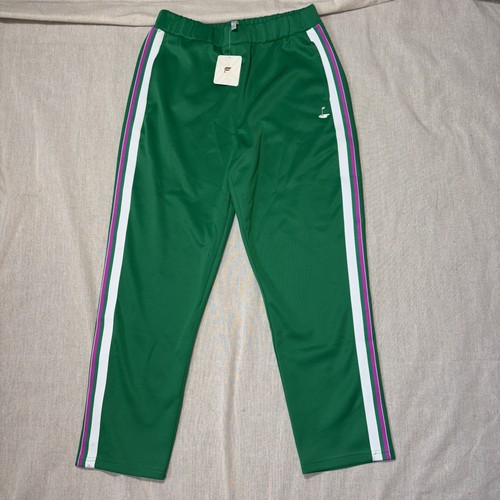 NWT Fabletics Tricot Pants Collegiate Green Pink White Stripe Golf Size ...
