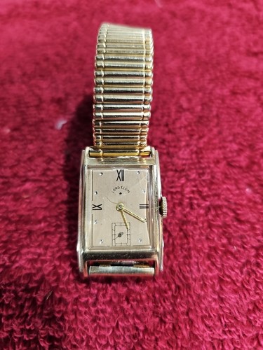 Lord Elgin mens Square Tank Style watch From 1940s Working. 21 Jewel ...