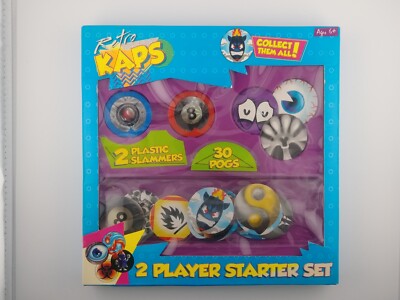 Pogs (1) 2player Starter Set "Retro Kaps" with 2 plastic slammers & 30 ...