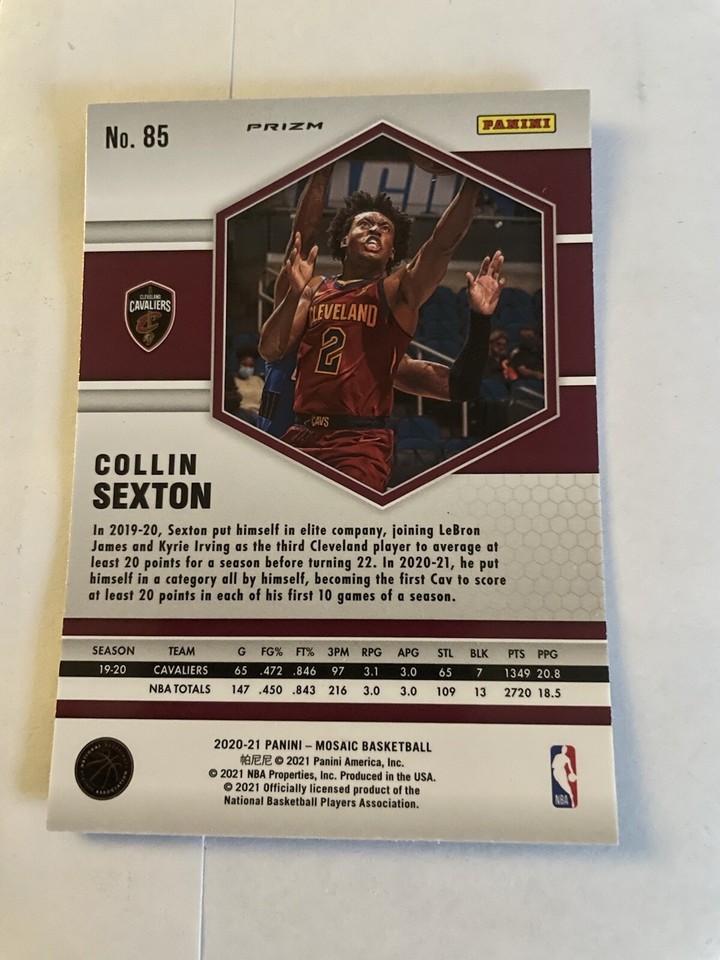 Collin Sexton 2020-21 Mosaic Basketball Green Prizm Refractor Card #85 ...