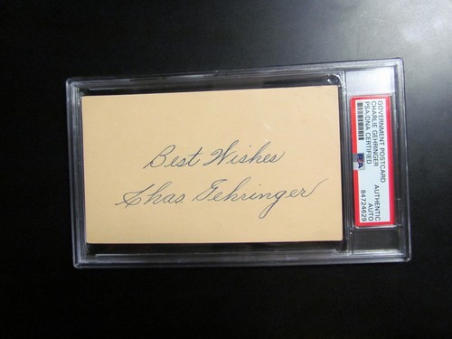 Charlie Chas Gehringer signed Post Card PSA Certified | eBay
