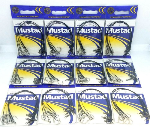 (BOX OF 12) MUSTAD WIRE RIG - SIZE 2 HOOK - 6 PER PACK | eBay