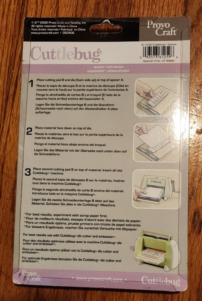 NEW Cricut Cuttlebug Spacer Plate A - Die Cutting - Embossing Mat | eBay