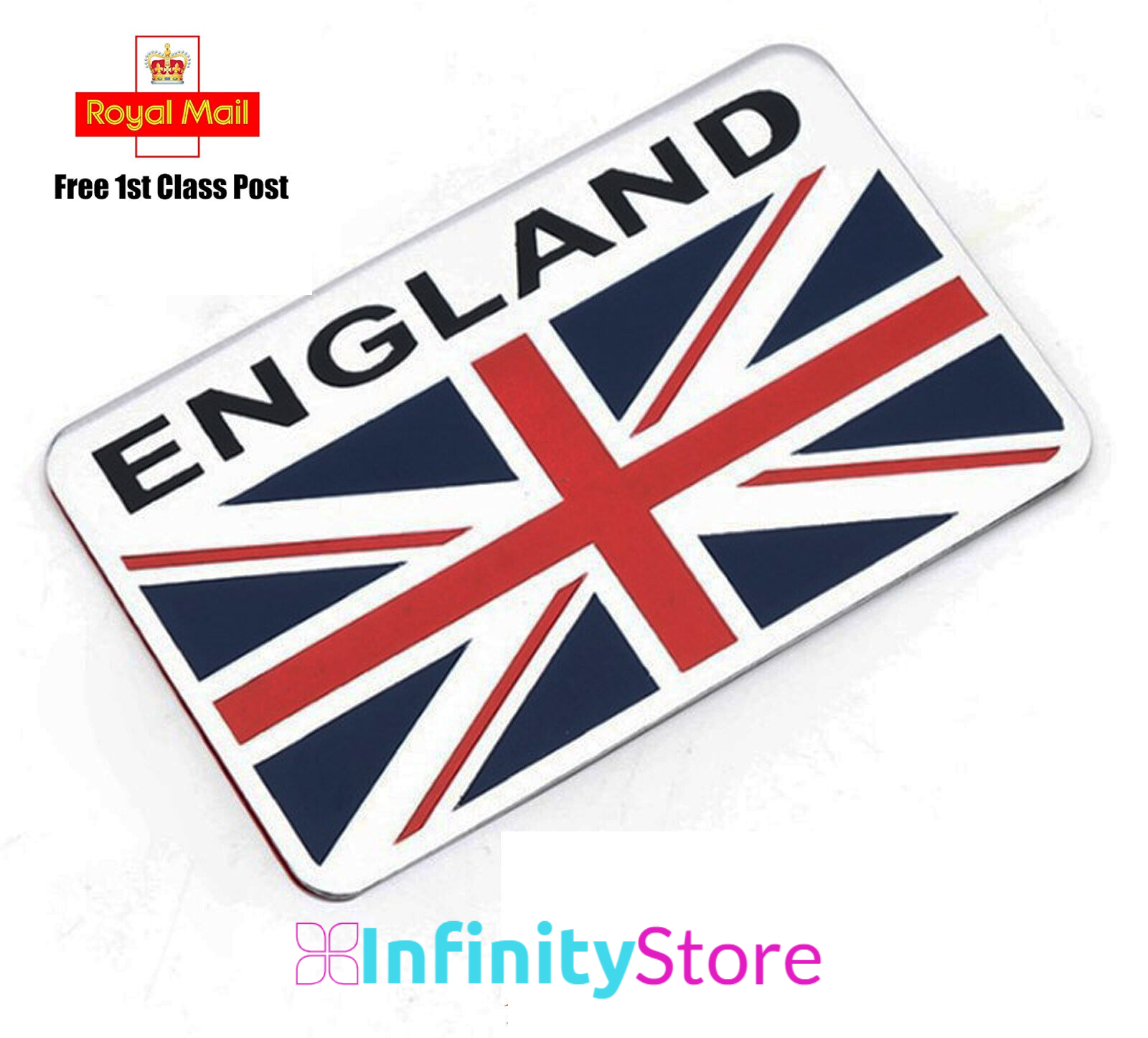 Union Jack Car Badge England Sticker UK Flag 3D Decal Aluminium Emblem ...