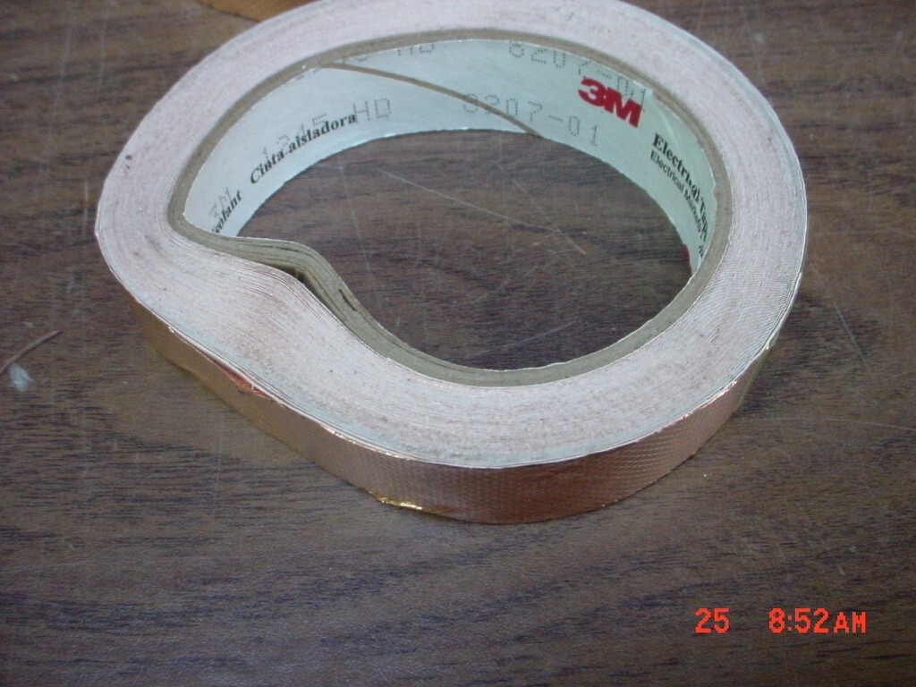 3M 1245 EMI Embossed Copper Shielding Foil Adhesive Tape 4 mil 18 yds x ...