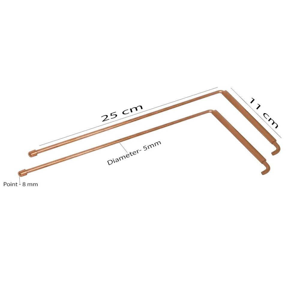 Full Copper Dowsing L Rods with Handle (DIAMETER-5MM) | eBay