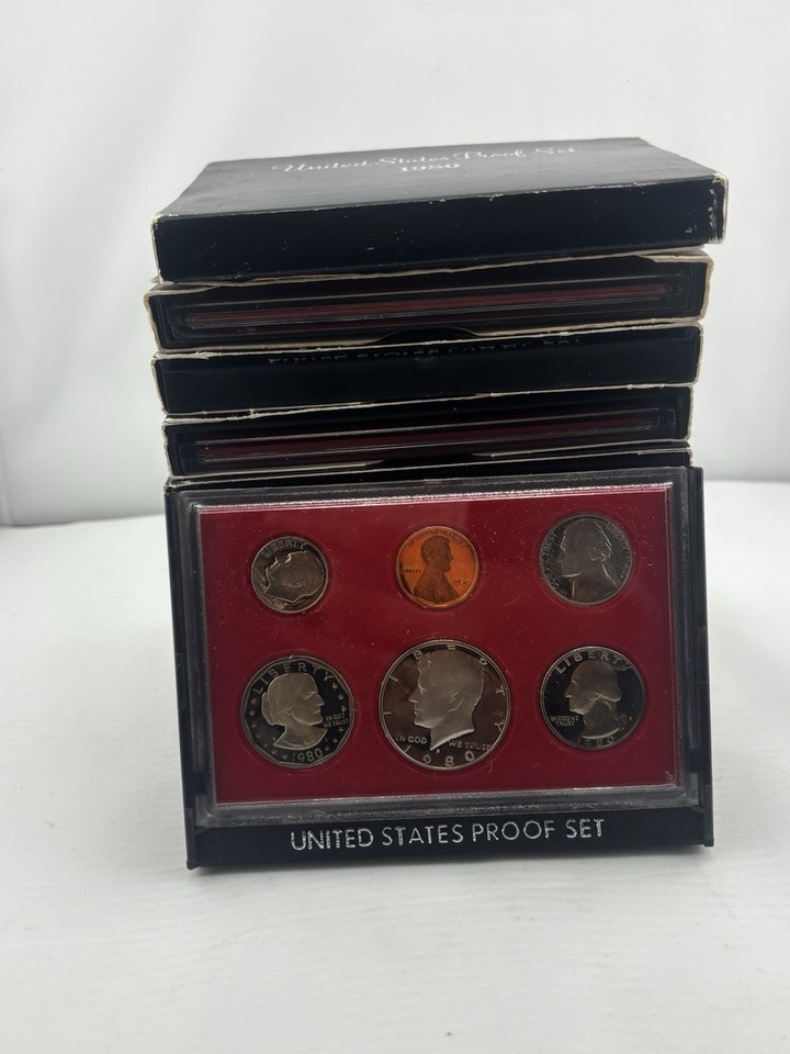 (Lot of 10) 1980-S US PROOF SETS with original black boxes. | eBay