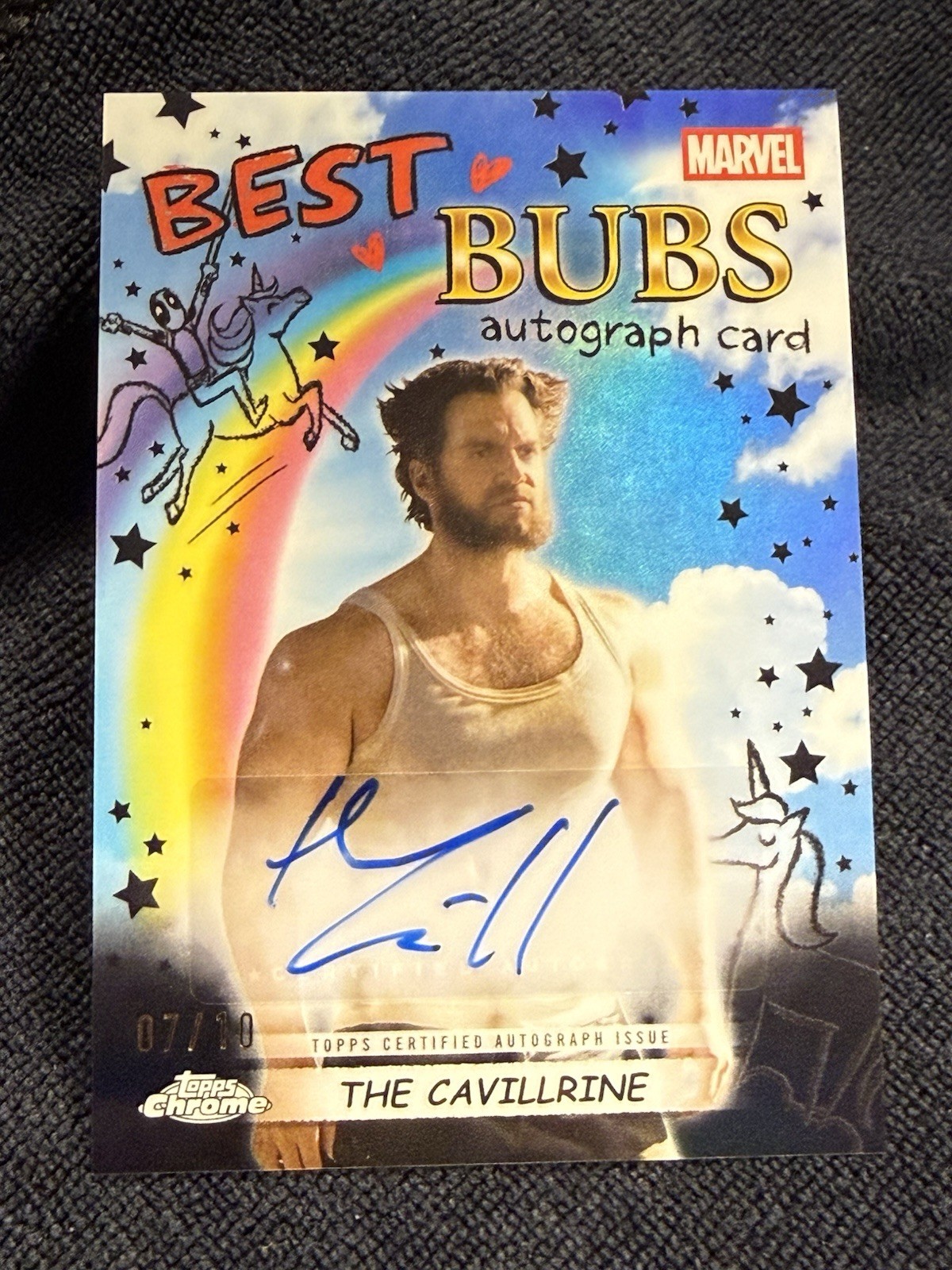 7/10 Henry Cavill The Cavillrine 2025 Topps Chrome Deadpool Black Auto ...