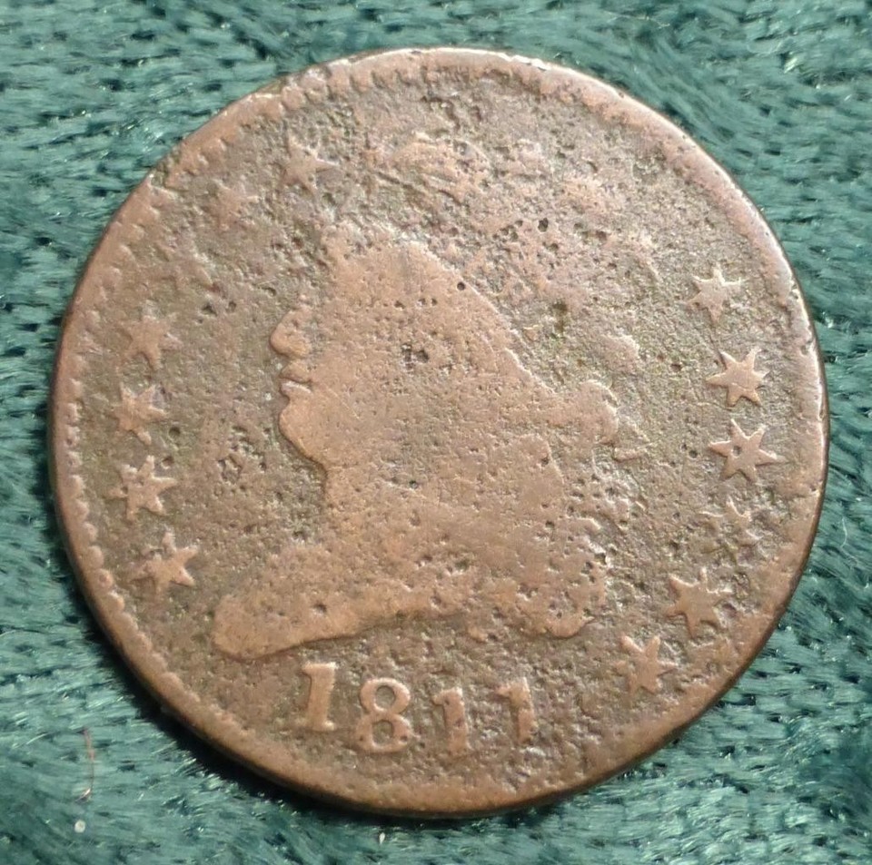 1811 Classic Head 1/2-Cent, United States of America Half-Cent Coin ...