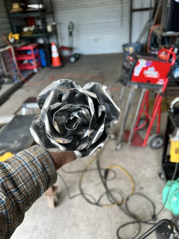 hand crafted welded, metal Single Rose By Mr. Welder,LLC | eBay