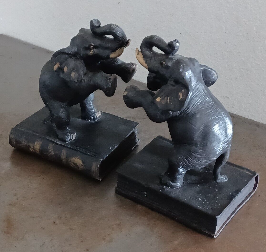 Banash Boston Elephant Bookends 7.2" Tall Vintage | eBay