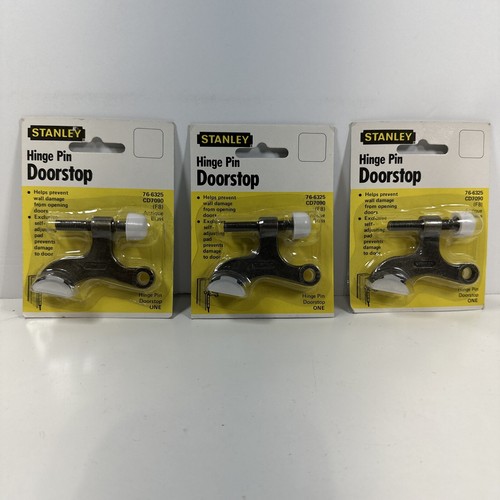 Lot Of 3 STANLEY TOOLS 76-6325 CD7090 Hinge Pin Doorstop Antique Brass ...