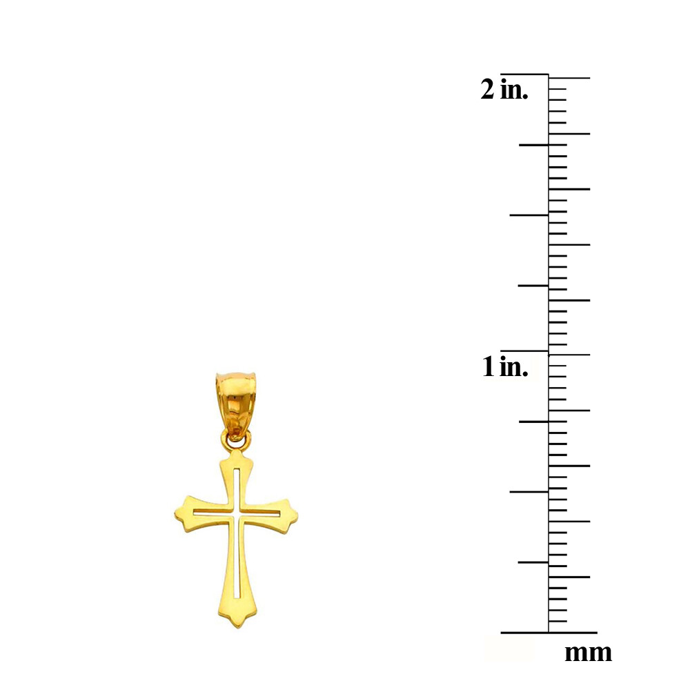 Precious Stars 14k Yellow Gold Fancy Cross Religious Pendant | eBay