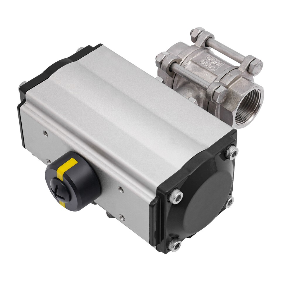 1 Inch Pneumatic 316 Stainless Steel Ball Valve Black Pneumatic Ball ...