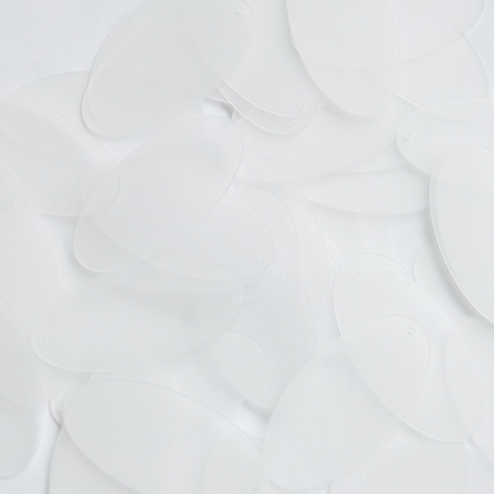 Oval Sequin 1.5" Frosted Crystal Lexan Velvet Matte | eBay