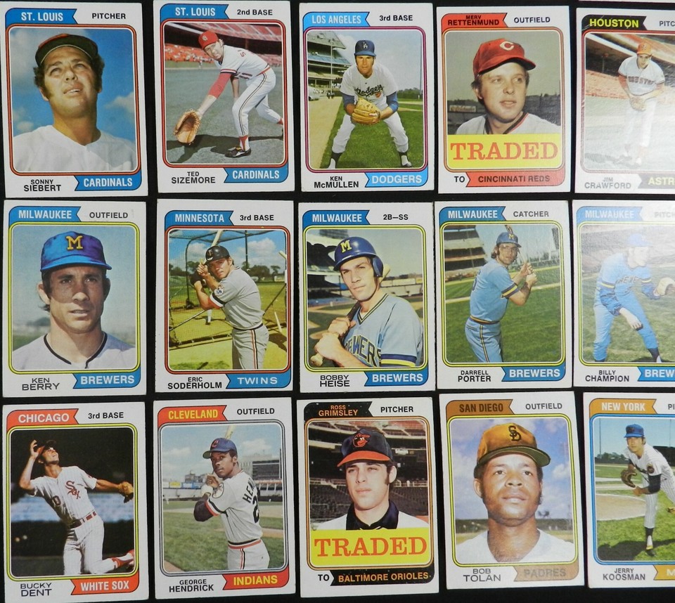 1974 Topps Baseball Commons, Starter/Partial Set, VG, Lot of 2250+ | eBay