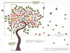 Wall Decor Decal Sticker Removable vinyl large Dancing Tree Birds 68 ...