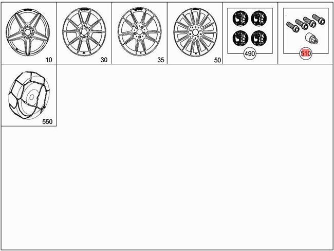 Genuine x4 Wheel Lock Nut SET MERCEDES MERCEDES BBDC Cla Gla Sl ...