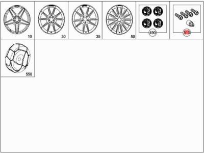 Genuine x4 Wheel Lock Nut SET MERCEDES MERCEDES BBDC Cla Gla Sl ...