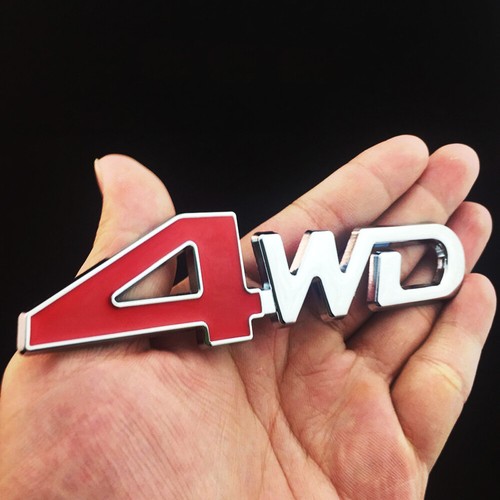 1× Red Car 3D Metal 4WD Logo Emblem Badge Sticker Trunk Fender Decal ...