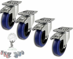 HEAVY DUTY Flight Case Castors: 4" Blue Wheels, FREE SHIPPING (Caster ...