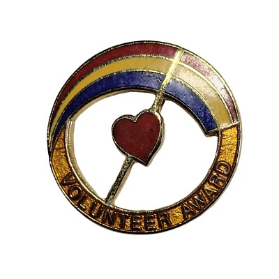 VOLUNTEER AWARD Pin - Rainbow Heart | eBay