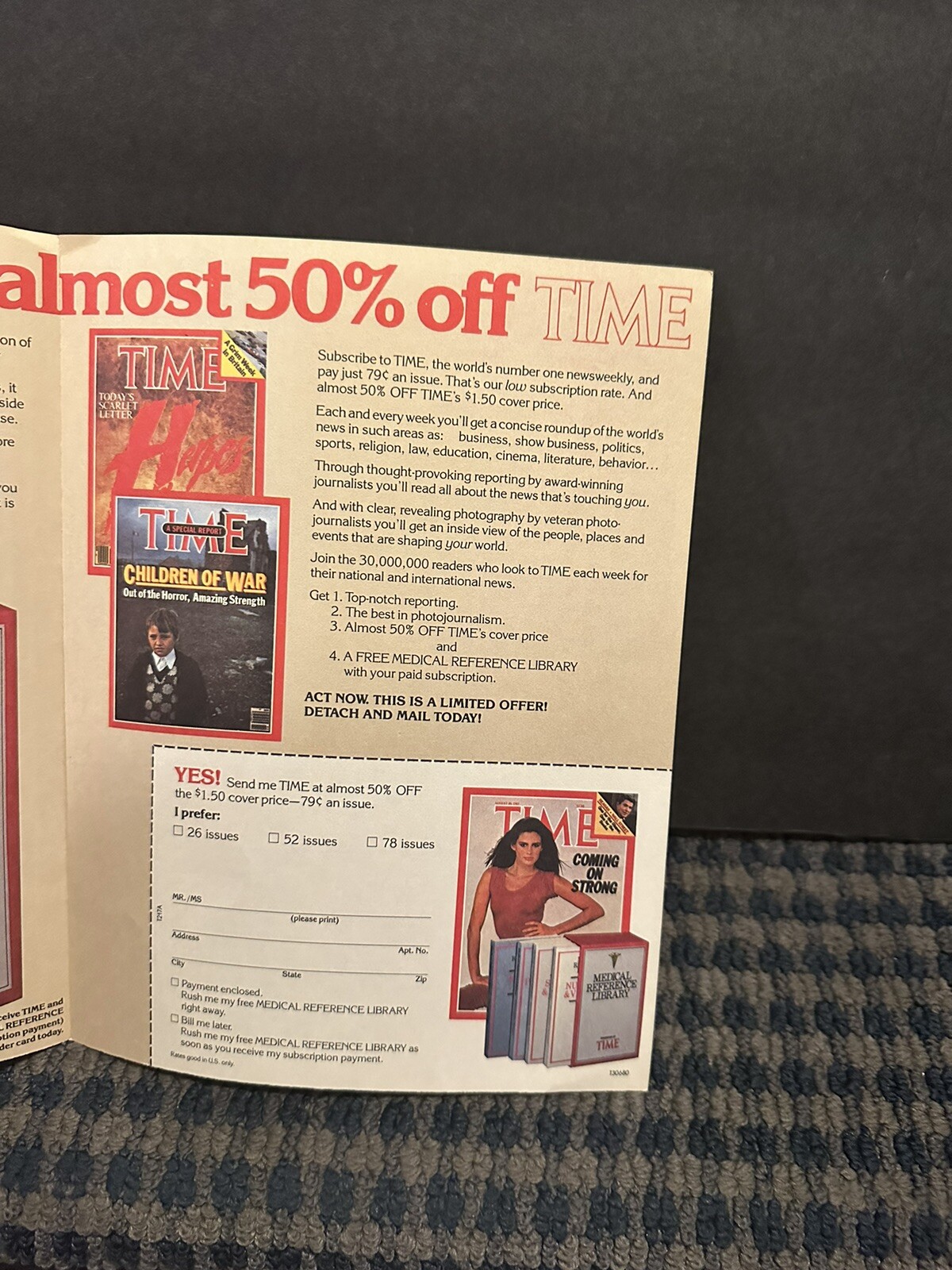 1981 TIME Magazine Promo/Insert Card, Brooke Shields (B1)-3 | eBay