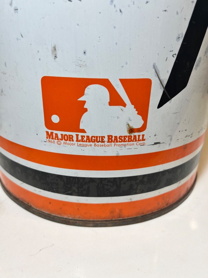 Vintage 1968 S.F. Giants Major League Baseball Promotion Tin Trash Can ...
