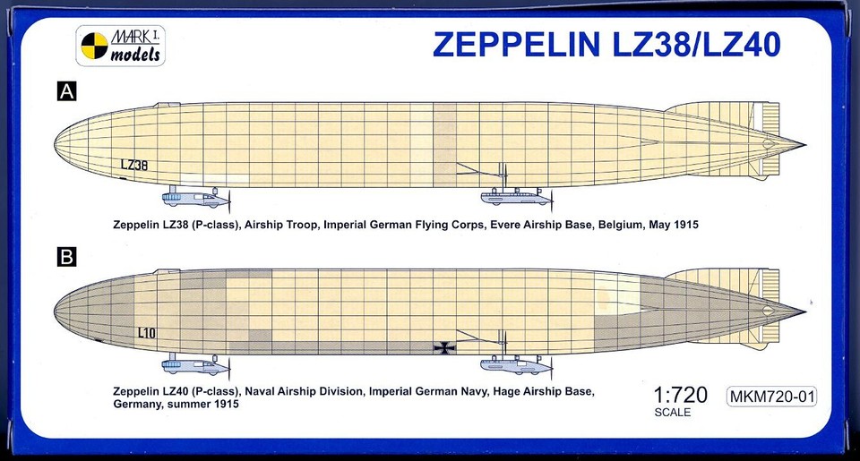Mark I Models 1/720 ZEPPELIN LZ 38 or LZ40 P-CLASS AIRSHIPS FIRST ...