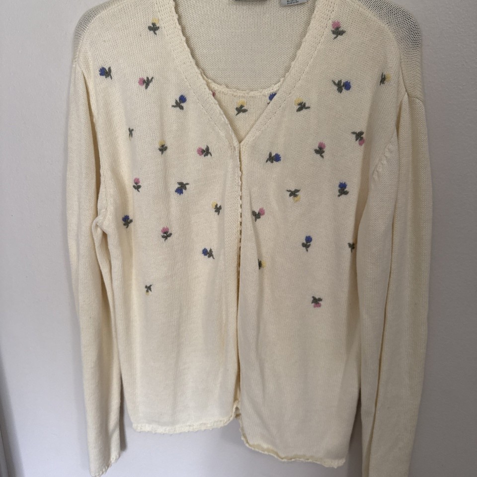 Vintage Northern Reflections Cardigan Sweater yellow xl Floral ...