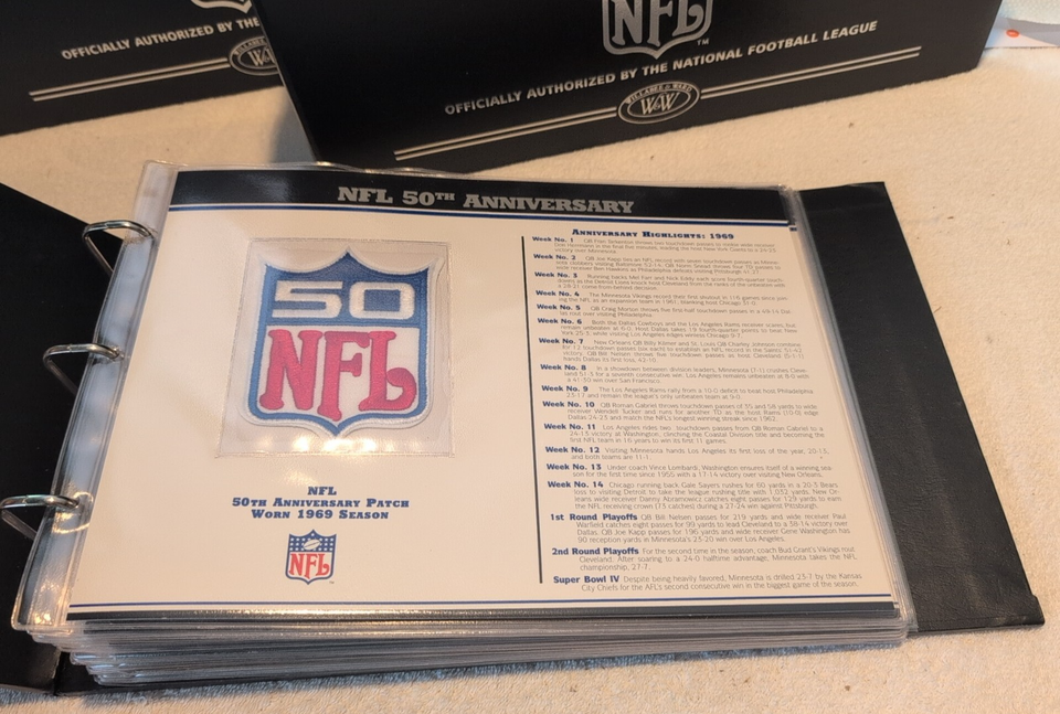 Official NFL ANNIVERSARY PATCH Collection 3 ALBUMS 53 patches Willabee ...