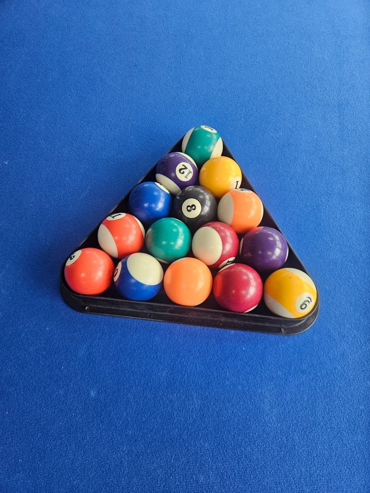 7ft American Blue Cloth Pool Table With Internal Ball Return. Balls and ...