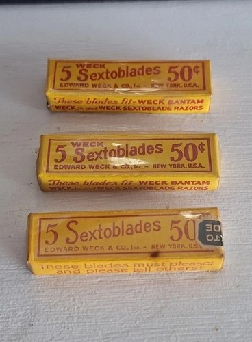 Vintage Edward Weck & Co Sextoblade Single Edge Safety Razor Blades New ...