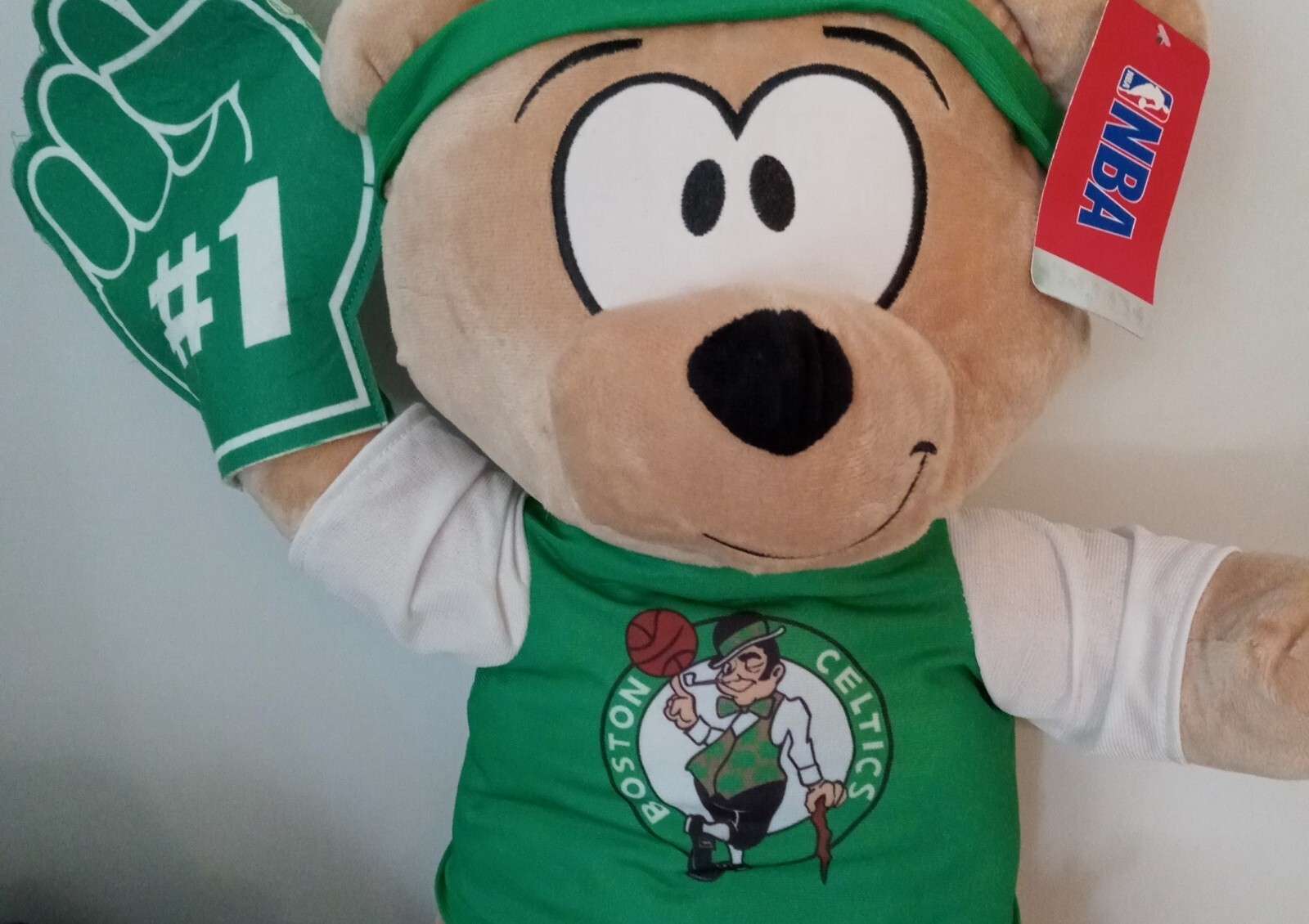 Boston Celtics 16" 2021 Plush Teddy Bear Bandana #1 Finger - NBA Store ...