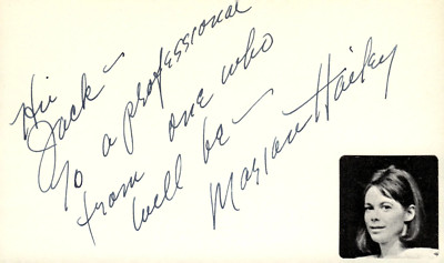 Marion Hailey Signed Auto 3x5 Index Card The Survivors | eBay