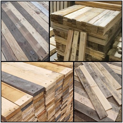 SANDED Reclaimed Pallet Wood Wall Cladding Recycled Timber Planks | eBay